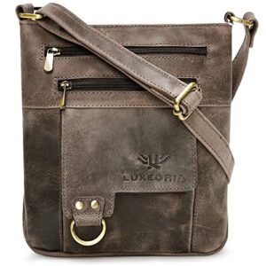 luxeoria genuine leather crossbody sling bag for women men rustic – hunter brown