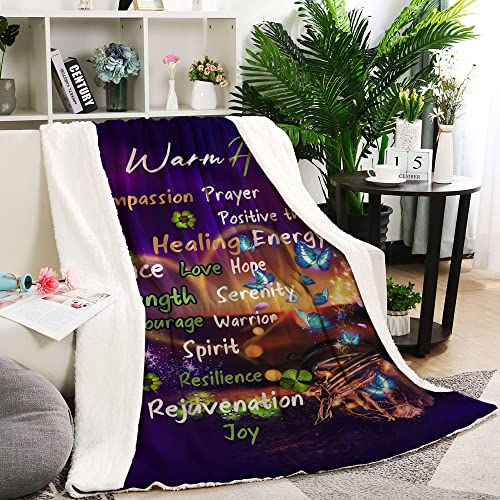 Onecmore Get Well Soon Gifts Throw Blanket,Healing Warm Hugs Gifts Blanket,Sympathy Gifts Cancer Chemo Survivor Caring Gifts for Love Support Strength for Women Men Frien (tq1,50"x 60")