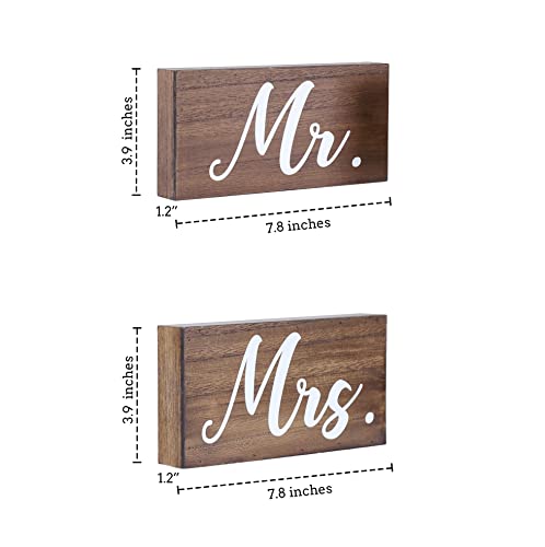 BAYSBAI Mr and Mrs Sign, Mr & Mrs Sign for Wedding Table, Freestanding Wooden Wedding Wooden Letters, Home, Anniversary, Wedding, Valentine’s Day Decoration, Bridal Shower or Engagement Gift