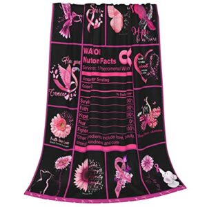 sasiswu warrior nutrition facts breast cancer awareness novelty blanket throw blanket fleece blankets soft for kids and adults 60″x50″