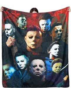 horror movie watching halloween throw blanket scary movie fuzzy flannel for couch sofa or bed 50inch*60inch