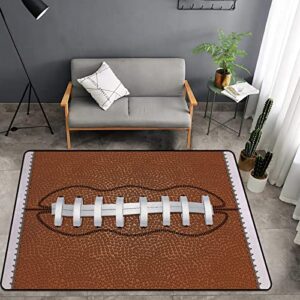 washable area sponge rug pad for kids girls bedroom living room sports america football, rugby laces closeup background non-slip carpet super soft extra thick bathroom home indoor small floor rugs