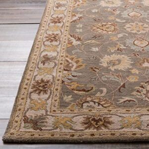 Mark&Day Area Rugs, 2x8 Paris Traditional Khaki Runner Area Rug, Brown/White/Beige Carpet for Hallway, Bedroom or Kitchen (2'6" x 8' Runner)