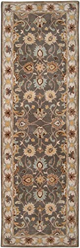 Mark&Day Area Rugs, 2x8 Paris Traditional Khaki Runner Area Rug, Brown/White/Beige Carpet for Hallway, Bedroom or Kitchen (2'6" x 8' Runner)