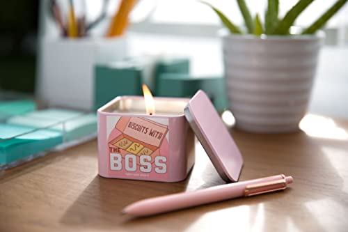 Biscuits with the Boss Candle - Soy wax Hand Poured into Pink Tin - Lasso