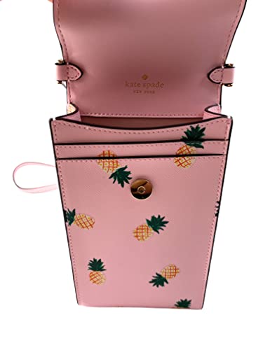 Kate Spade New York Staci North South Phone Printed Crossbody (Pineapple Pink Multi)