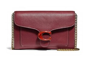 coach womens tabby chain clutch crossbody bag (b4/wine)