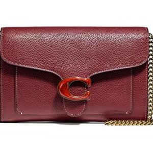 COACH Womens Tabby Chain Clutch Crossbody Bag (B4/Wine)