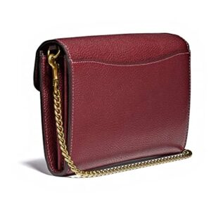 COACH Womens Tabby Chain Clutch Crossbody Bag (B4/Wine)