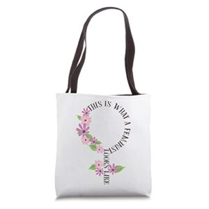 this is what a feminist looks like symbol flower tote bag