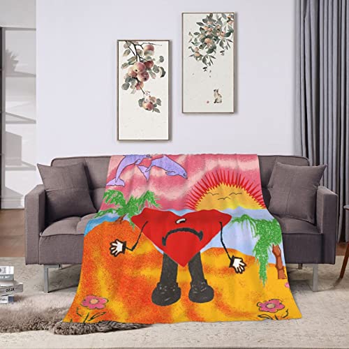 Throw Blankets Bad Cute Bunny Blanket Bedding Blankets Sofa Blankets Flannel Blankets Air Conditioning Blanket Multicolor 50inchx40inch