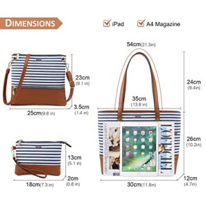 LOVEVOOK Womens Purses Satchel Handbags Shoulder Hobo Tote Bag Top Handle Crossbody 3pcs Purse Set Stripes Style