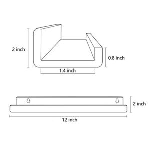 Dingelex 12 Pack Acrylic Vinyl Records Albums Holder Display Rack, Acrylic Wall Mount LP Vinyl Record Shelves with Free Screws and Screwdriver, Small Wall Ledge Storage Shelves