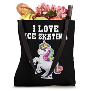 I Love Ice Skating Lover Funny Ice Skater Unicorn Love Skate Tote Bag