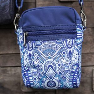 Sakroots Womens On The Go Smartphone Mini Crossbody, Navy Wanderlust, One Size US