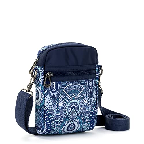 Sakroots Womens On The Go Smartphone Mini Crossbody, Navy Wanderlust, One Size US