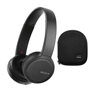 sony wh-ch510 wireless bluetooth on-ear headphones (black), usb-c charging and built-in microphone with knox gear hard-shell case bundle (2 items)