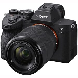 Sony a7 IV Mirrorless Full Frame Camera Body with 28-70mm F3.5-5.6 Lens Kit ILCE-7M4K/B Bundle with Deco Gear Photography Case + Tripod + Extra Battery, Dual Charger, Software and Accessories