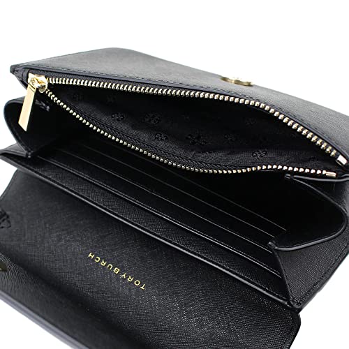 Tory Burch 82328 Black with Gold Hardware New Emerson Chain Wallet Black Leather Cross Body Bag