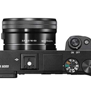 Sony Alpha a6000 Mirrorless Digital Camera 24.3MP SLR Camera with 3.0-Inch LCD (Black) w/16-50mm Power Zoom Lens