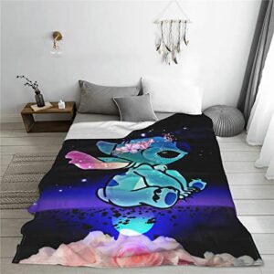 Stitch Blanket Super Cozy Soft Lightweight Flannel Fleece Plush Throw Blankets for Home Couch, Bed and Sofa 50"X40"