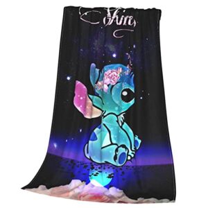 Stitch Blanket Super Cozy Soft Lightweight Flannel Fleece Plush Throw Blankets for Home Couch, Bed and Sofa 50"X40"