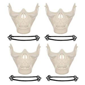 SOIMISS 4Pcs Halloween Scary Skeleton Cosplay Party Prop Horror Realistic Halloween Skull Halloween Decorations