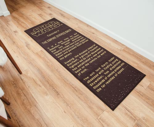 Star Wars: The Empire Strikes Back Title Crawl Printed Area Rug | Indoor Floor Mat, Accent Rug For Living Room and Bedroom, Home Decor For Kids Playroom | Movie Gifts And Collectibles | 27 x 77 Inches