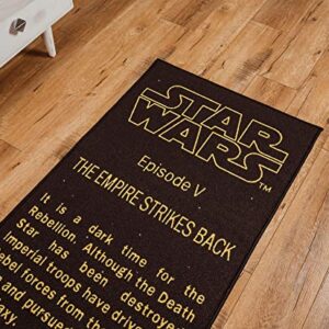 Star Wars: The Empire Strikes Back Title Crawl Printed Area Rug | Indoor Floor Mat, Accent Rug For Living Room and Bedroom, Home Decor For Kids Playroom | Movie Gifts And Collectibles | 27 x 77 Inches