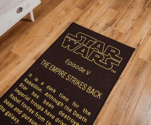 Star Wars: The Empire Strikes Back Title Crawl Printed Area Rug | Indoor Floor Mat, Accent Rug For Living Room and Bedroom, Home Decor For Kids Playroom | Movie Gifts And Collectibles | 27 x 77 Inches