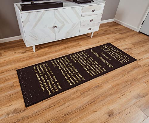 Star Wars: The Empire Strikes Back Title Crawl Printed Area Rug | Indoor Floor Mat, Accent Rug For Living Room and Bedroom, Home Decor For Kids Playroom | Movie Gifts And Collectibles | 27 x 77 Inches