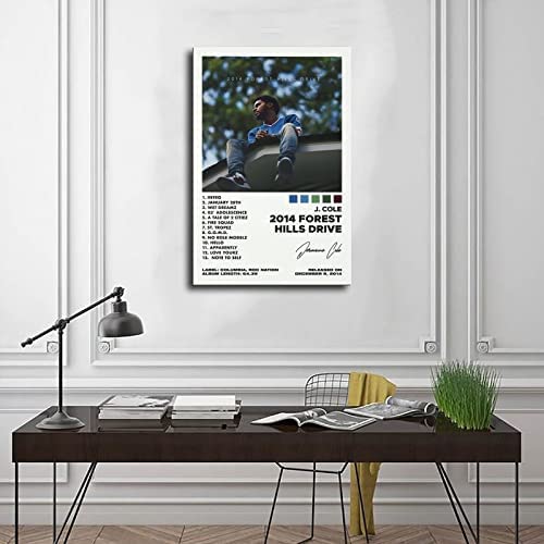 LANGYU J Poster Cole 2014 Forest Hills Drive Album Cover Poster Canvas Printed Poster Unframe:12x18inch(30x45cm)