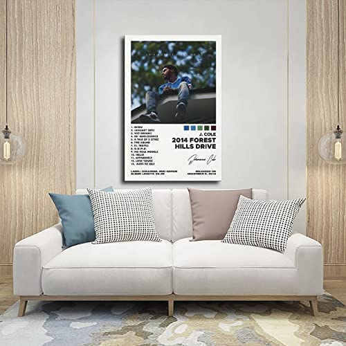 LANGYU J Poster Cole 2014 Forest Hills Drive Album Cover Poster Canvas Printed Poster Unframe:12x18inch(30x45cm)