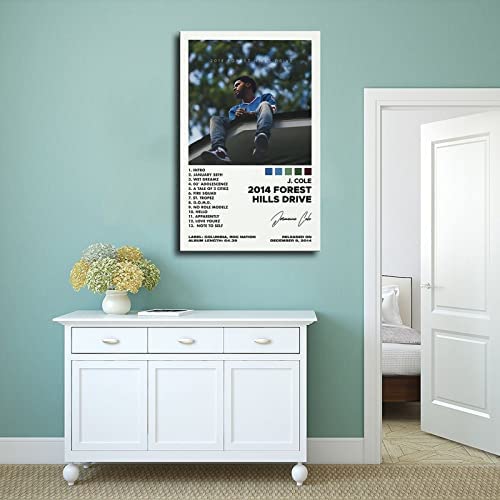 LANGYU J Poster Cole 2014 Forest Hills Drive Album Cover Poster Canvas Printed Poster Unframe:12x18inch(30x45cm)