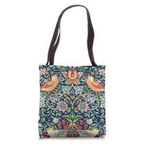 strawberry thief william morris pattern vintage art tote bag