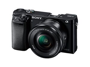 sony alpha a6000 mirrorless digitial camera 24.3mp slr camera with 3.0-inch lcd (black) w/ 16-50mm power zoom lens (renewed)