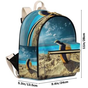 Volleyball Beach Mini Backpack Purse for Women, Sports Volleyball Leather Small Backpack Casual Travel Daypacks Shoulder Bag for Girls Teen