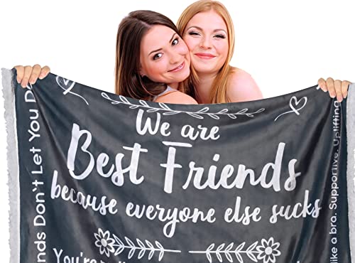 Luxe Extreme Funny Best Friend Throw Blanket, Funny Birthday Gifts for Women, Unique Fun Gag Friendship Gifts, for Women and Bestie, BFF Gifts, Personalized Blankets