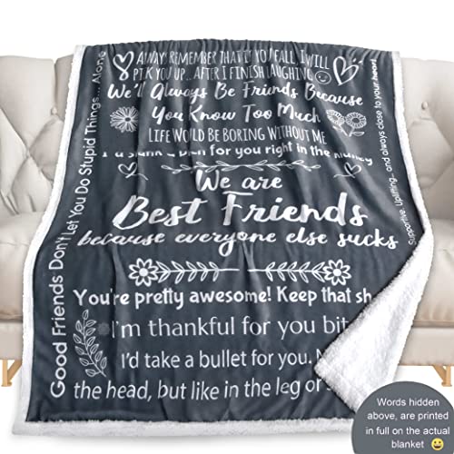 Luxe Extreme Funny Best Friend Throw Blanket, Funny Birthday Gifts for Women, Unique Fun Gag Friendship Gifts, for Women and Bestie, BFF Gifts, Personalized Blankets