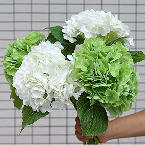 ZooeyRoose 3 Pcs White Royal Artificial Hydrangea 21" Large Real Touch Hydrangeas Heads with Stems Natural Lifelike Artificial Flower for Wedding Centerpieces Bouquet Home DIY Floral Decor