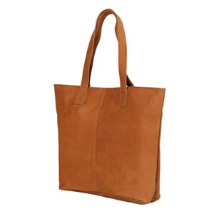 FLORIANA Genuine Leather Purse Large Leather Tote Bag Women's Shoulder Bag - Cognac