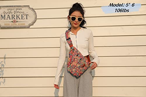 Women's Floral Small Sling Bag Anti Theft Travel purse Bag Crossbody Chest Shoulder Bag XB-16 (HS)