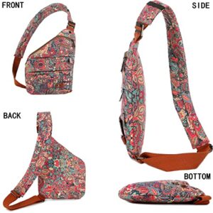 Women's Floral Small Sling Bag Anti Theft Travel purse Bag Crossbody Chest Shoulder Bag XB-16 (HS)