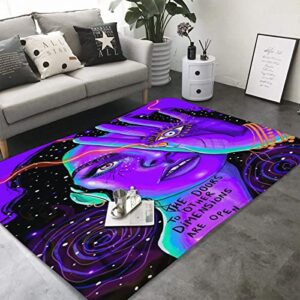 3×5 ft super soft indoor modern area rug rugs for living room bedroom purple light cool girl hippie psychedelic 60×39 inch rug