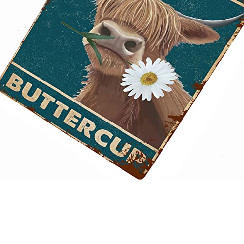 Gellyposter Metal Tin Signs Retro Sign Wash Up Buttercup Poster, Cow Funny Wall Art, Bathroom Hanging Decor Home Toilet Art Decor8x12…