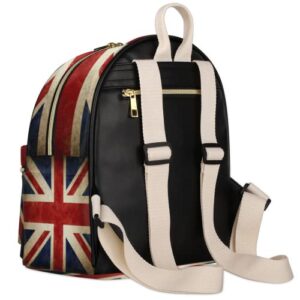 Britain Flag Mini Backpack Purse for Women, British Flag Leather Small Backpack Casual Travel Daypacks Shoulder Bag for Girls Teen