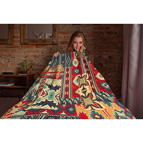 Darani Traditional Native American Style Lightweight Super Soft Cozy Throw Blanket Warm and Lightweight Soft Flannel Blankets 80x60 Large for Adult Bed Blanket