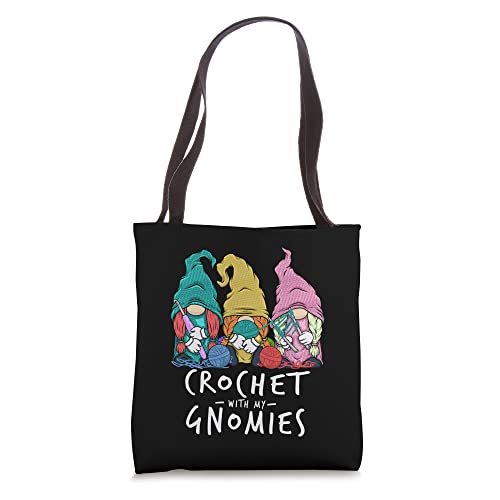 Crochet Yarn Gnomes Crochet With My Gnomies for Women Tote Bag