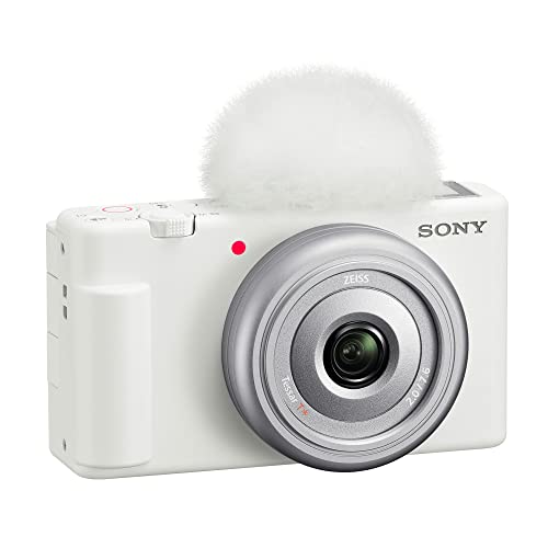 Sony ZV-1F Vlog Camera (White) Bundle with Sony Vlogger Accessory Kit (6 Items)