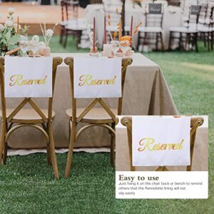 10 Pack Reserved Seating Signs Reserved Chair Signs Church Pew Reserved Signs Reserved Cloths Placeholder for Wedding, Meeting or Event, 11.81 x 17.72 Inches (White)